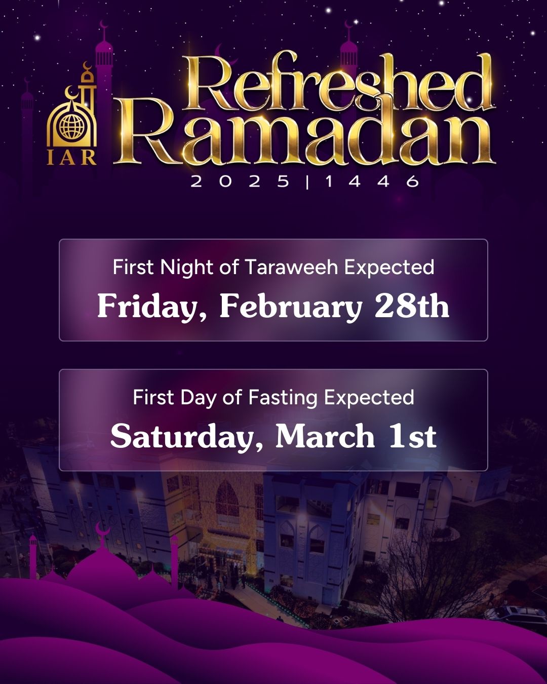 Ramadan 2025 / 1446 | IAR Ramadan Hub - Islamic Association of Raleigh